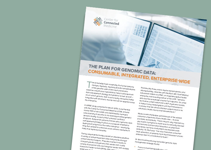 The plan for genomic data: Consumable, integrated, enterprise-wide ...